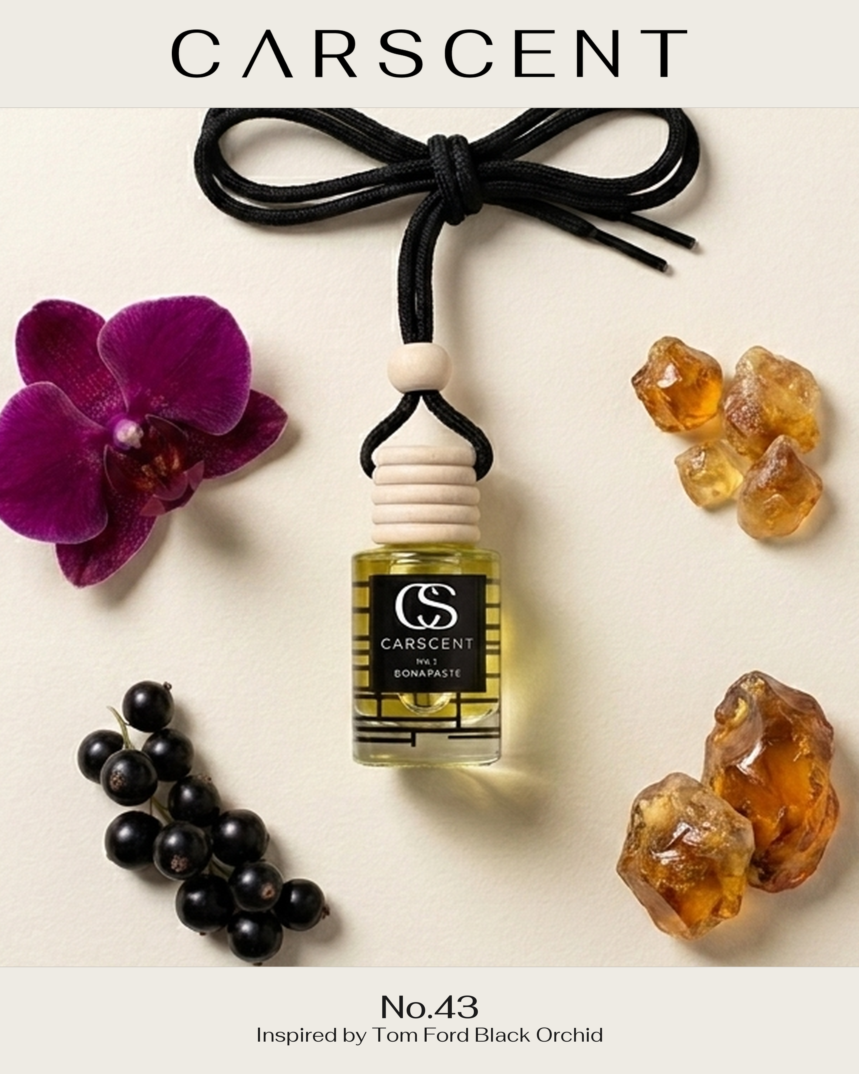 Car Air Freshener - No.43 Inspired by Tom Ford Black Orchid – Car Scent